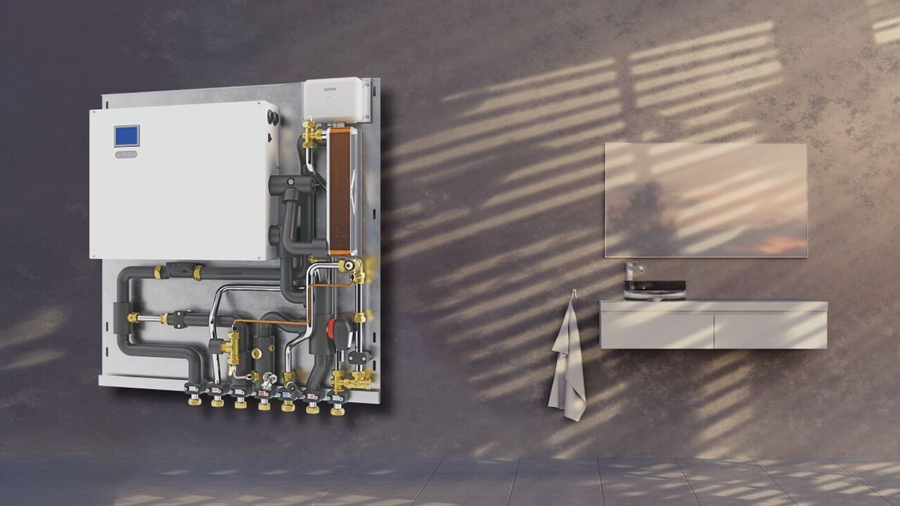 Heizsystem: Uponor Combi Port E-Hybrid Wohnungsstation: Warmwasser nach ...